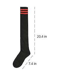 OMGREI Women Ladies Stripe Cotton Casual Long Socks Over Knee Socks Thigh Knee High Stockings Black White (black white)