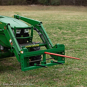 Titan Attachments Hay Frame Attachment, 39â€ Hay Bale Spear and Stabilizers, Rated 4,000 LB, Receiver Hitch, Fits John Deere Loaders