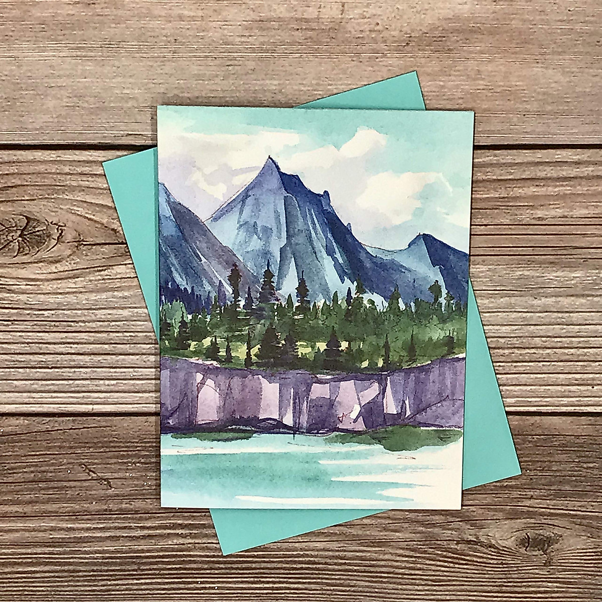 Watercolor Mountain Landscapes -12 card gift set - high-end luxury greeting cards, thank you cards, birthday card, all-occasion cards