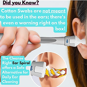 Cleanse Right - Ear Wax Removal Kit- USA MADE Ear Spiral, Cotton Swab Alternative, USA Made, Reusable, Dishwasher Friendly Tips! Wash Basin, Syringe. Cleaner Irrigation Tool to Remove Earwax Blockage