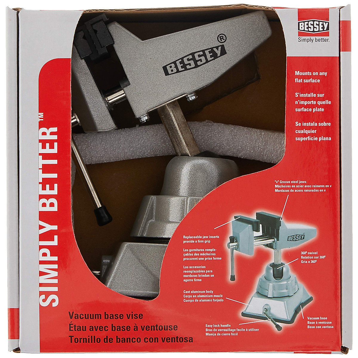 BESSEY BV-VB Vacuum Base Vise and Real Avid Smart Bench Block - Premium Universal Armorers Block