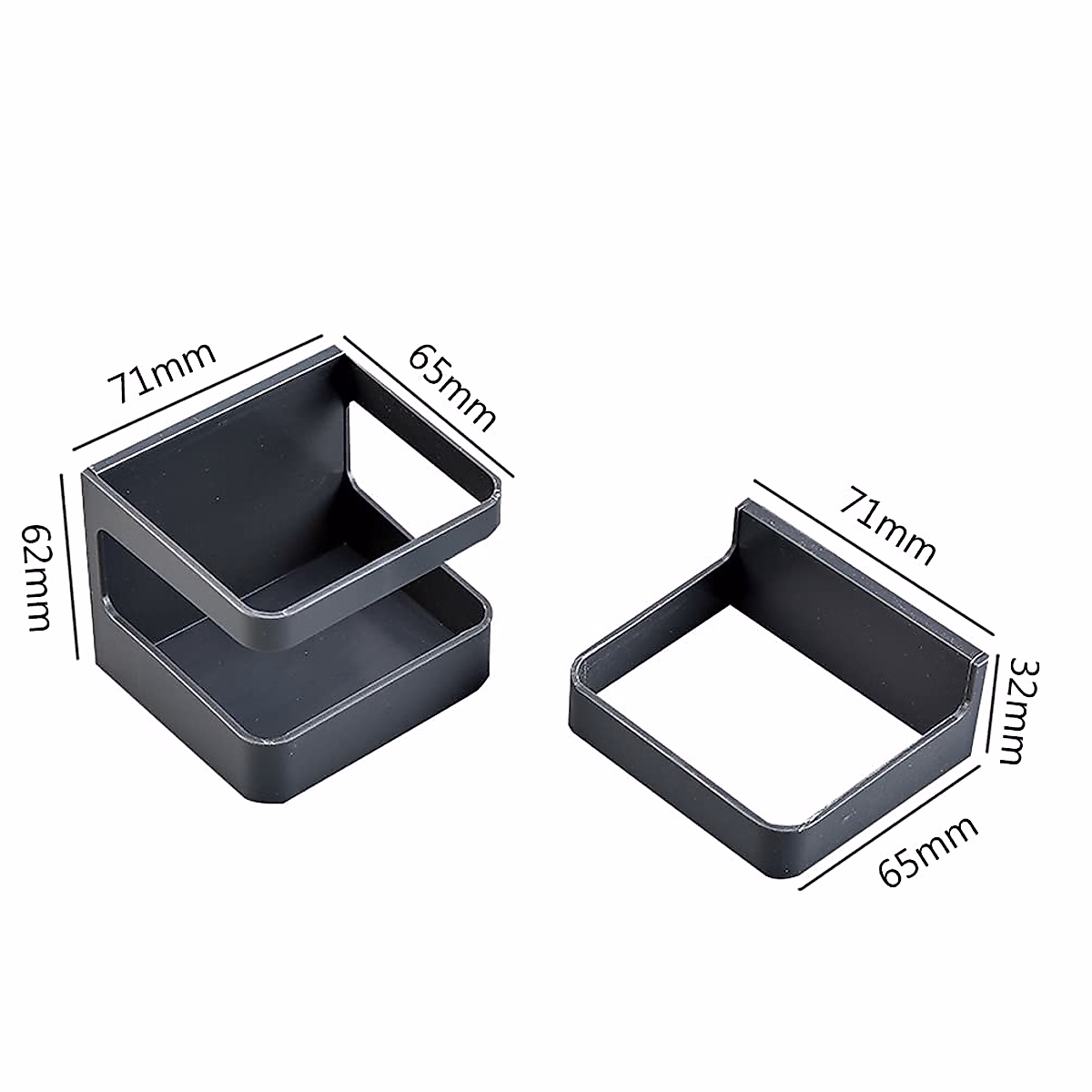 Teensery 2 Pcs Self-Adhesive Wall Mounted Umbrella Holder Multi-Purpose Storage Organizer for Wall Door (Dark Grey, Beige)