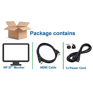 HP Gaming Desktop Computer Widescreen Monitor X27i 2K QHD 2560 x 1440 27 Inch, HDMI & Display Port, Response time 4 ms, 16.7 Million Colors, Horizontal and Vertical Viewing Angel 178, Black (Renewed)