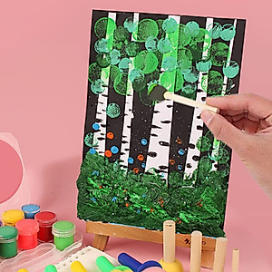 50PCS Round Sponges Brush Set Assorted Size Round Foam Brush with Wooden Handle Sponge Brushes for Painting Foam Paint Brushes Painting Tools for Kids Painting Crafts