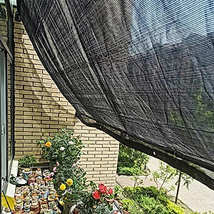 70% Shading Rate 10ft20ft Shade Cloth with Grommets, Black Sun Shade Mesh for Plant Cover, Greenhouse, Patio
