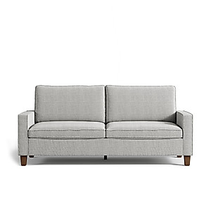 ONBRILL 70" Grey Couch, Small Loveseat Sofa, Linen Fabric Love Seat with Pocket Springs Seat Cushion, Square Armrest, 2 Seats Modern Sofas for Small Spaces, Living Room, Bedroom, Apartment, Office