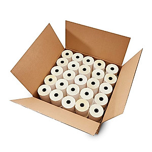 ShopSmartOnline - (Honey Comb Core) Two Ply Carbonless Rolls 3" X 95 Feet, White/Yellow (50 Rolls - 1 Case) Kitchen Printer Paper Rolls Required Sp700 Printer Ribbon Or Printer Ribbon ERC 30/34/38