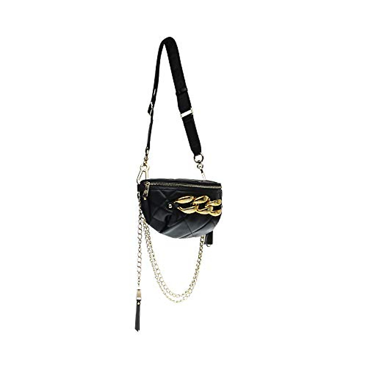 Steve Madden Quilted Convertible Belt Bag Crossbody, Black