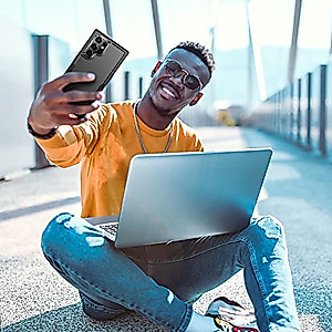 SPIDERCASE for Samsung Galaxy S22 Ultra Case, [10 FT Military Grade Drop Protection],with 2 Pack [Soft Screen Protector + Camera Lens Protector] Heavy Duty Shockproof Case,Black