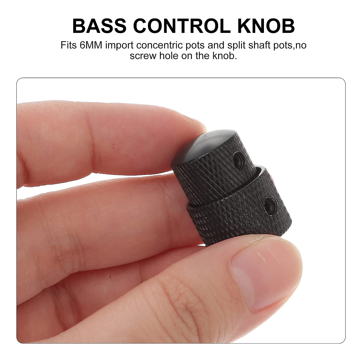 HEALLILY Dual Concentric Control Knobs Stacked Knobs Guitar Volume Tone Control Dome Knobs for Electric Guitar Bass Black