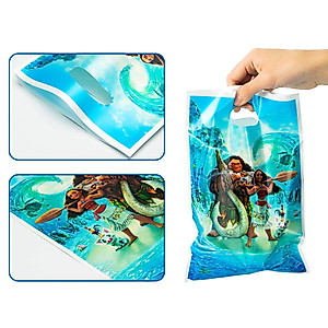 Vinyl Quote Me Icasy Moana Goodie Bags Party Favors, Cute Moana Themed Birthday Party Candy Treat Gift Bags, Decoration Party Supplies for Baby Shower Christmas(50 Packs)