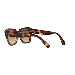 Ray-Ban RB2186 State Street Square Sunglasses, Havana On Transparent Pink/Brown Vintage, 49 mm