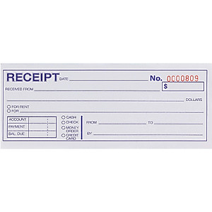 Emraw 2-Part Carbonless Cash or Rent Receipt Book General Purpose Sales Money Book White and Canary Contractor's Invoice Proposal Form Book Sales Tickets Pack of 2