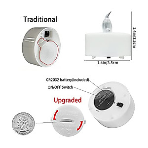 redfruit 24 Pack Flameless Tealight Candles: Battery - Powered Tea Light Candles,Bright Flickering Holiday Gift Electric Tealights Candles,for Seasonal & Festival Celebration,Warm Yellow Light.