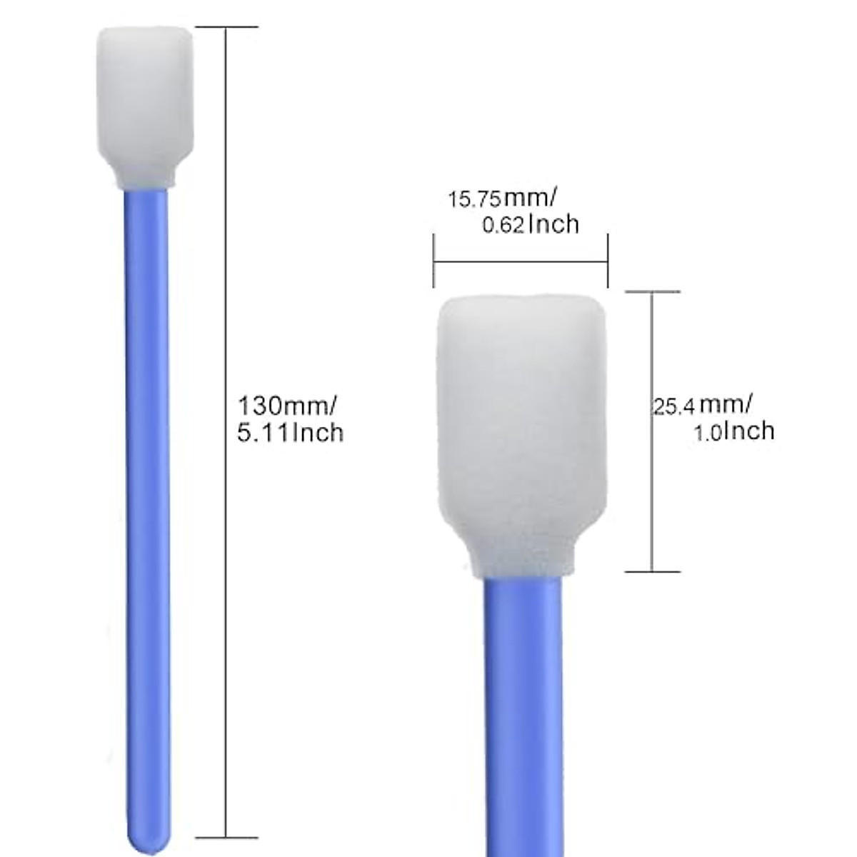 Wellgler's Tape Head Cleaning Swabs，50 lint Free Foam swabs per Pack