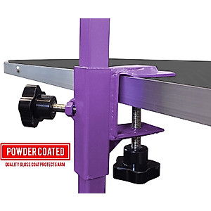 Downtown Pet Supply Dog Grooming Arm with Clamp and Grooming Loop, 2 Haunch, Purple - Adjustable, Steel Grooming Table Arm with Table Clamp, No Sit Haunch Holder Dog Grooming Restraint and Loop