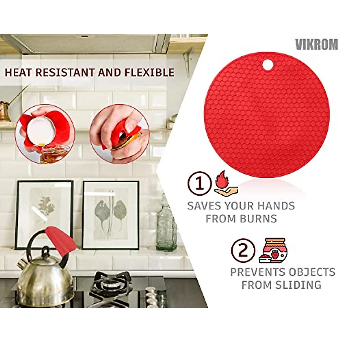 Silicone Jar Opener Gripper Pad - 3Pcs Nonslip Bottle Opener Rubber Jar Opener Gripper Pad Kitchen Set Jar Openers for Seniors Hand Can Opener Kitchen Gadgets - Handle Can Opener Multi Purpose Opener