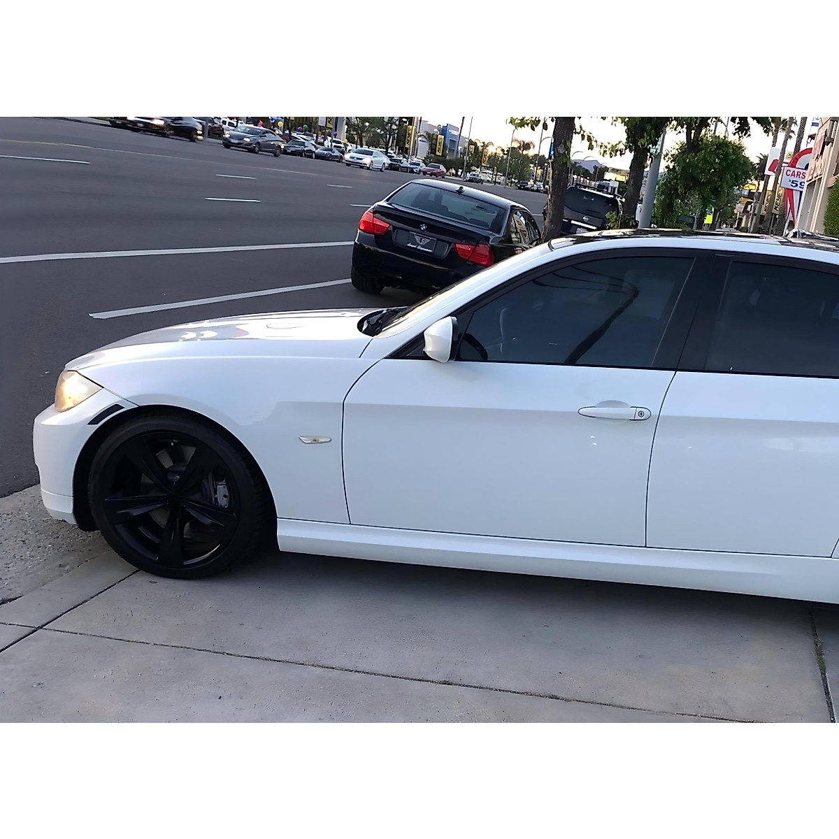 iJDMTOY Euro Dark Smoked Lens Front Bumper Side Markers Compatible With 2009-2012 BMW E90/E91 3 Series LCI Models, Replace OEM Amber Yellow Reflector Assy