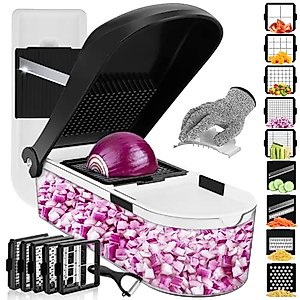 Vegetable Chopper 9 in 1 Multifunctional Food Dicer, Onion Chopper Vegetable Cutter, Veggie Chopper with Container, Mandoline Slicer for Kitchen, Carrot Grater Shredder, Kitchen Gadgets