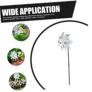 BESPORTBLE Reflective Windmill 20 Pcs Garden Windmill Garden Bird Fishpond Orchard Windmill Bird Windmill Reflective Pinwheels Prop to Rotate Plastic Bird Belt Outdoor