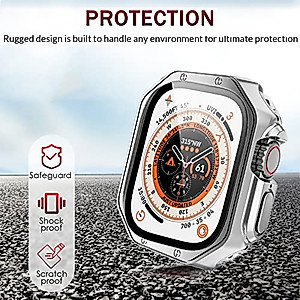 Mechanical Soft Case Compatible with Apple Watch Ultra 49mm Protector Case, Slim Watch Cover Anti-Scratch Protective Bumper for 49mm Apple iWatch Ultra 49mm Bands Strap Accessories - Silver