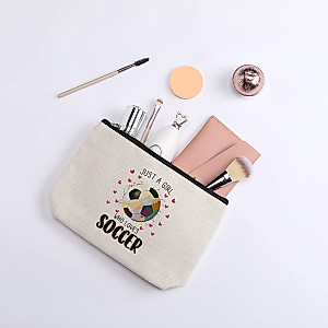 kdxpbpz Soccer Gifts Soccer Cosmetic Bag, Soccer Coach Gifts, Soccer Team Gifts for Lovers Players Fans Birthday Gifts for Women Friend Sister BFF Bestie Her