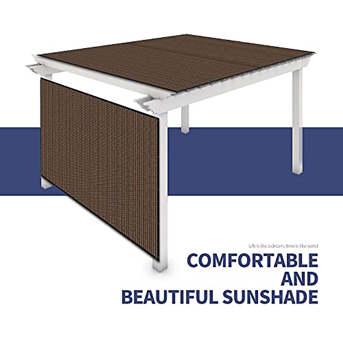 VICLLAX Shade Fabric Sun Shade Cloth Privacy Screen with Grommets for Patio Garden Pergola Cover Canopy 6x8 FT, Mocha