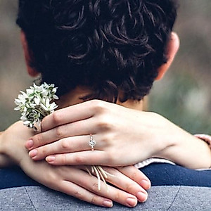 Clara Pucci 1.50 ct Round Cut Solitaire Moissanite Engagement Wedding Bridal Promise Anniversary Ring in 18K Rose Gold Size 3.5