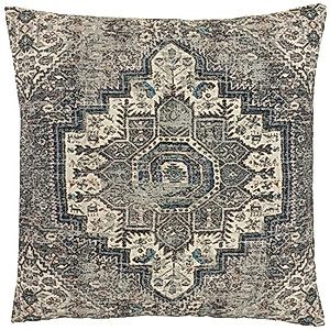 Nicole Curtis Pillow Persian Medallion Grey/Multi 24" X 24" Throw Pillow