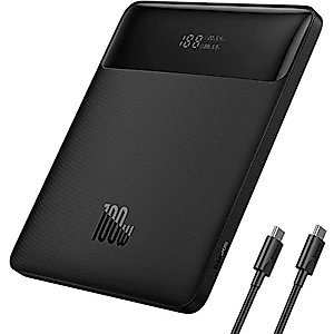 Baseus Laptop Power Bank, 100W Blade USB C Portable Laptop Charger, Super Fast Charging 20000mAh Slim Battery Pack for Laptop, MacBook Air, Dell, IPad, HP, iPhone, Samsung Galaxy, Switch and More