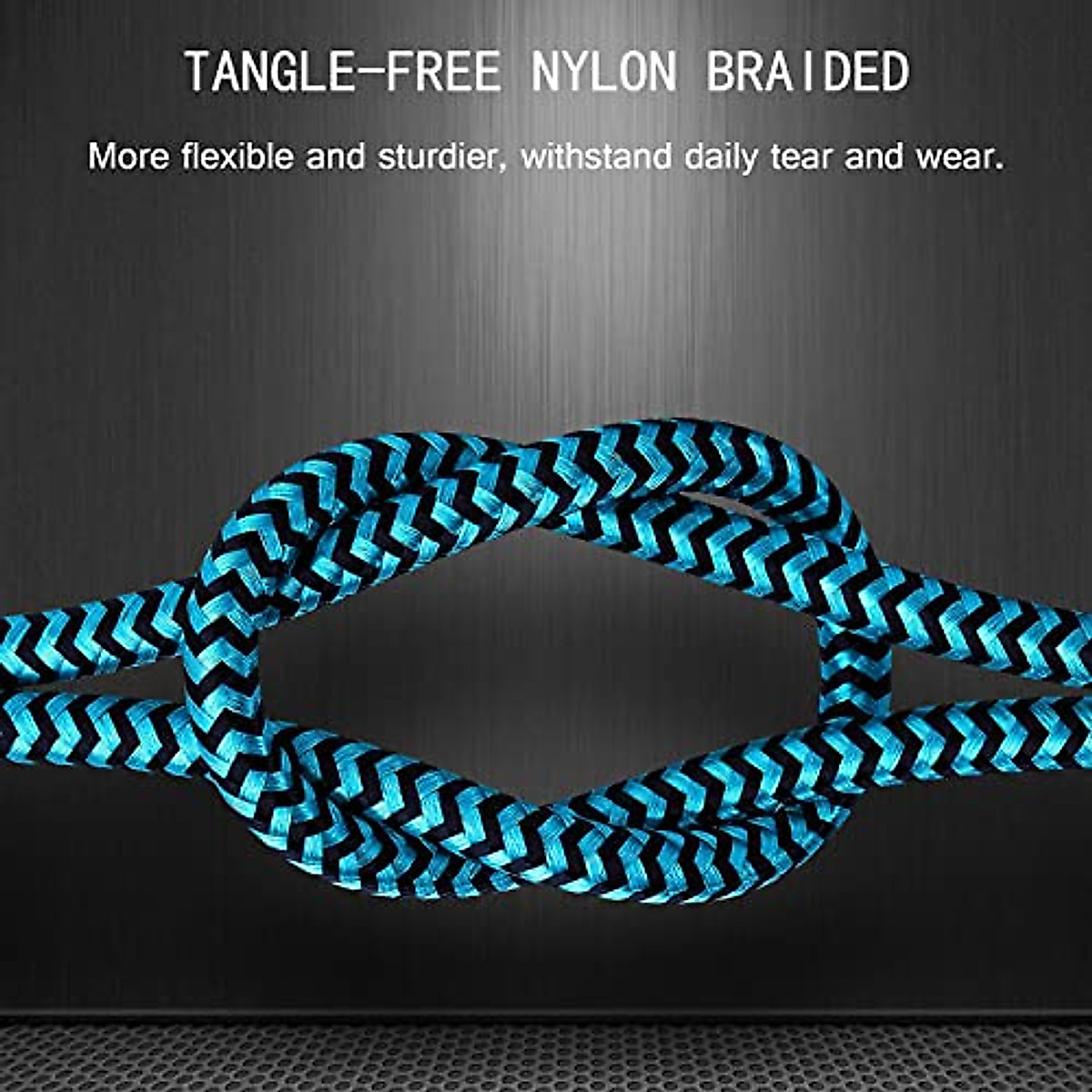 Boxeroo USB Type C Cable (3Pack 10ft), USB2.0 Fast Charge Nylon Braided USB C to USB A Charging Cable Compatible for Galaxy S10 S9 S8 Plus Note 9 8, LG V40 V30 G6 G5, Switch