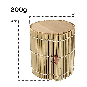 BambooMN Granulated Bamboo Charcoal Odor Absorber Bag in Decorative 4" Green Cylinder, 2 Sets