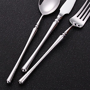 Cutlery Set 20 Pieces Stainless Steel Silverware Set, Dining Modern Elegant Flatware Travel Silverware, Home, and Restaurant Cutlery