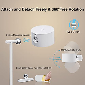 AKSDA LED Desk Lamp with 360°Adjustable Lighting, Dimmable Eye-Caring Desk Light with 3 Lighting Modes&3 Levels Brightness, Touch Control, Battery Operated Table Lamp for Bedroom Home Office Study