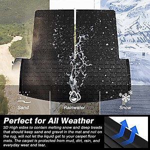 KUST Cargo Liner for 2020-2024 Ford Explorer Accessories Behind 2nd Row Seats All Weather Trunk Liner Floor Mat Black