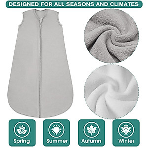 HIYYUE Micro-Plush Baby Sleep Sack 6-12 Months All Season Baby Sleeping Bag 2-Way Zipper Toddler Wearable Blankets 2Pack Warm Soft Plush…