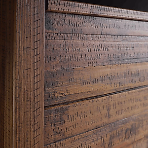 Grain Wood Furniture Montauk Solid Wood Bed, King Size, Rustic Walnut