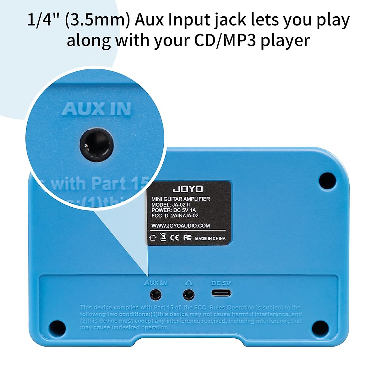 JOYO JA-02 II Small Practice Guitar Combo Amplifier and Guitar Capo Bundle