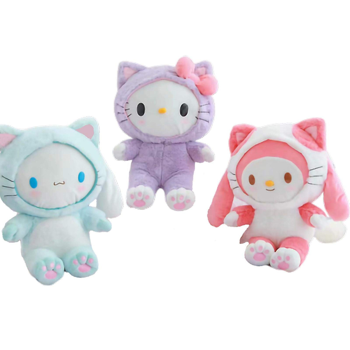 25cm Cartoon Plush Doll Soft Stuffed Plush Doll My Melody Cinnamon Cute Anime Plush Toy Melody Plush Doll Cute Skin-Friendly Soft Doll Doll Adult Children's Toy Girl Gift Blue White