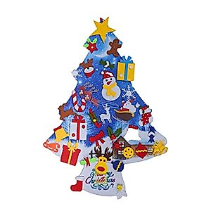 SAFIGLE 1 Set DIY Christmas Tree Artificial Christmas Tree Hand Decor DIY Crafts Christmas Felt Sticker New Year Felt Game Wall Xmas Tree Ornament Children DIY Felt Xmas Tree Felt Crafts