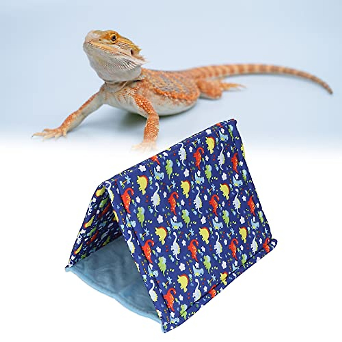 Reptile Sleeping Bed, Soft Warm Cartoon Pattern Lizard Hideout Tent for Pet Reptile Guinea Pig