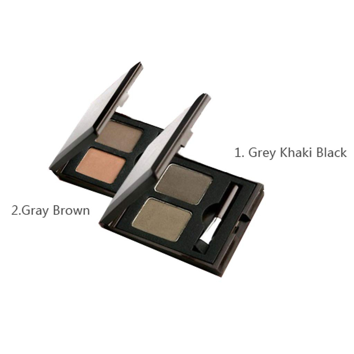 SKINFOOD Choco Eyebrow Powder Cake from Real Cacao - Eyebrow Powder Duo Palette with Minerals - Great Gifts Ideas for Women, Mom, Teacher, Officemate, Sister, Best Friend (#1 Grey Khaki Black)