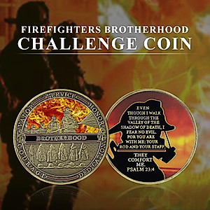 BHealthLife Fire Helmet Firefighters Creed Challenge Coin Fire Department Retire Thank You Gift