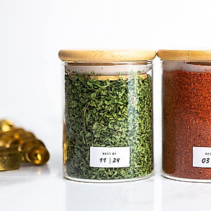 Expiration Date Food Labels - 160 Waterproof Food Date Labels for Containers - Freezer Labels for Food - Use by Pantry Labels for Jars - Best by Write On Labels - Pantry Organization