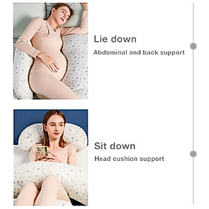 FLARSANTERS Pregnancy Pillows for Pregnant Women, Maternity Pillow with Detachable and Adjustable Pillow Cover - Support for Back, Legs, Belly, Soft Pregnancy Body Sleepling Pillow, Fashion Grey