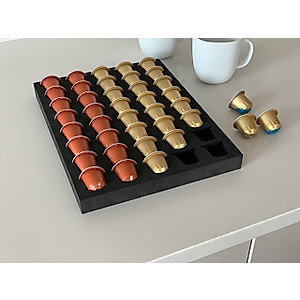 Coffee Pod Storage Tray, Organizer Compatible with Nespresso Original For Drawer or Countertop 40 Capsule Capacity