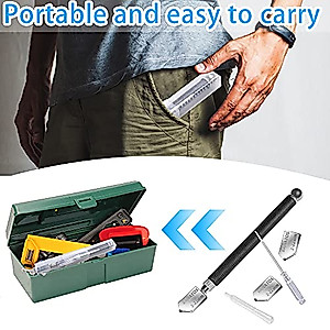 Glass Cutters 2-22mm- Glass Cutter Tool for Thick Glass Tiles Mirror Mosaic Cutting, Glass Cutting Tool with Aotomatic Oil Feed and Replaceable 3 Carbide Cutting Heads