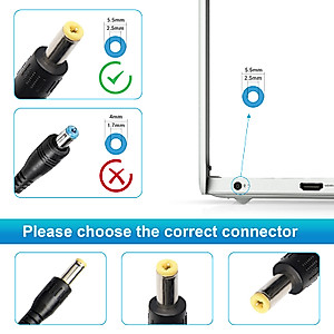Futurebatt 19V 4.74A 90W AC Adapter Charger for Vizio E320VP M261VP LED LCD TV Power Supply Power Supply Cord