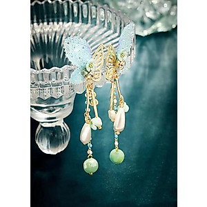Earring S925 Silver Needle Pearl Long Tassel Earring Butterfly 2022 New