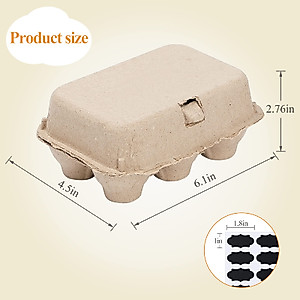 AEIMIJPQ Paper Egg Cartons for Chicken Eggs, 36 Pieces Pulp Fiber Half Dozen Egg Cartons Bulk 6 Count Egg Storage Containers Holder for Family Farm Market Fridge Storing Chicken Duck Eggs